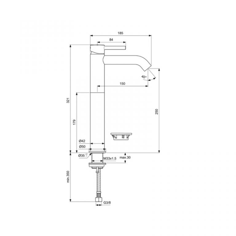 Ideal Standard Ceraline BC269AA Батерија за мијалник - Mega